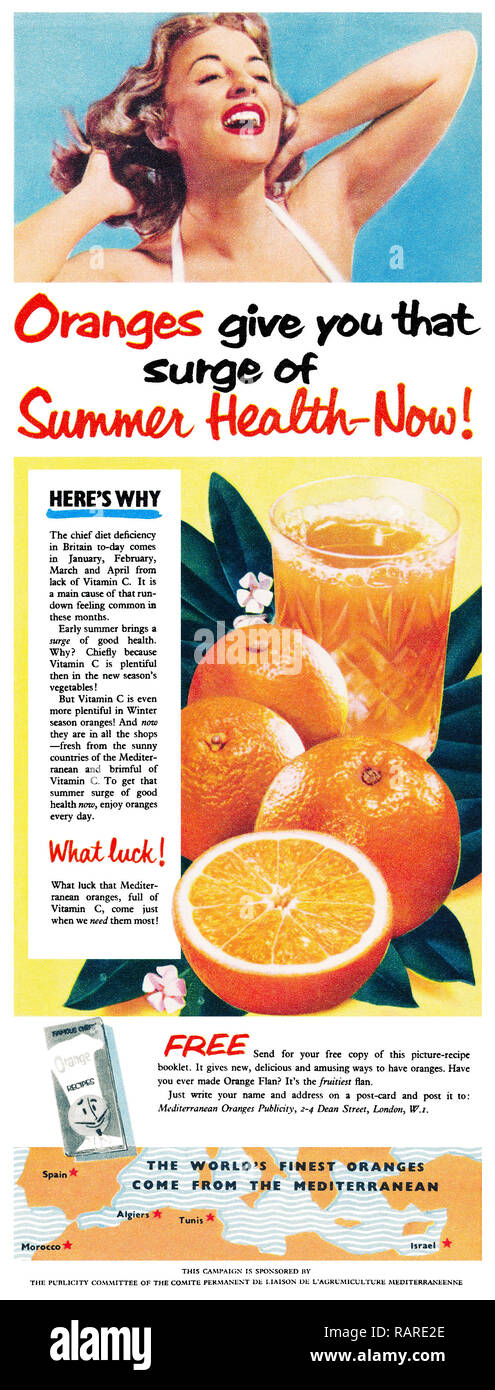 Vintage advert orange -Fotos und -Bildmaterial in hoher Auflösung – Alamy