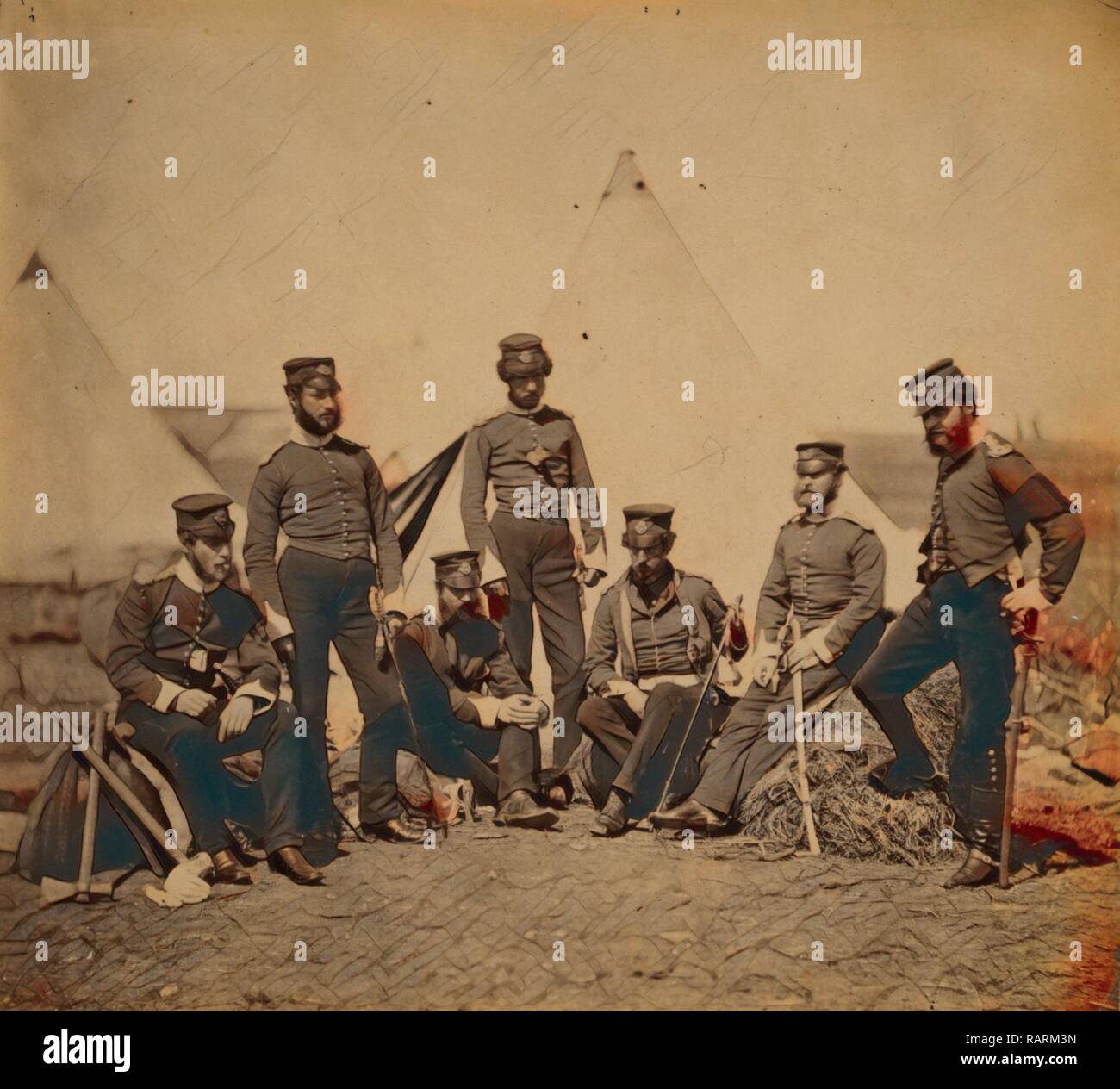 Offiziere des 90th Regiment, Krimkrieg, 1853-1856, Roger Fenton historischen Krieg Kampagne Foto ...