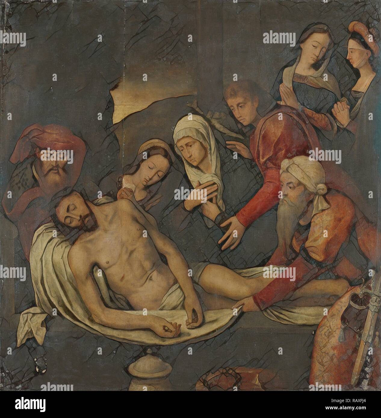 Grablegung Christi mit Joseph von Arimathäa und Nikodemus, Maria Magdalena, die Jungfrau Maria ...