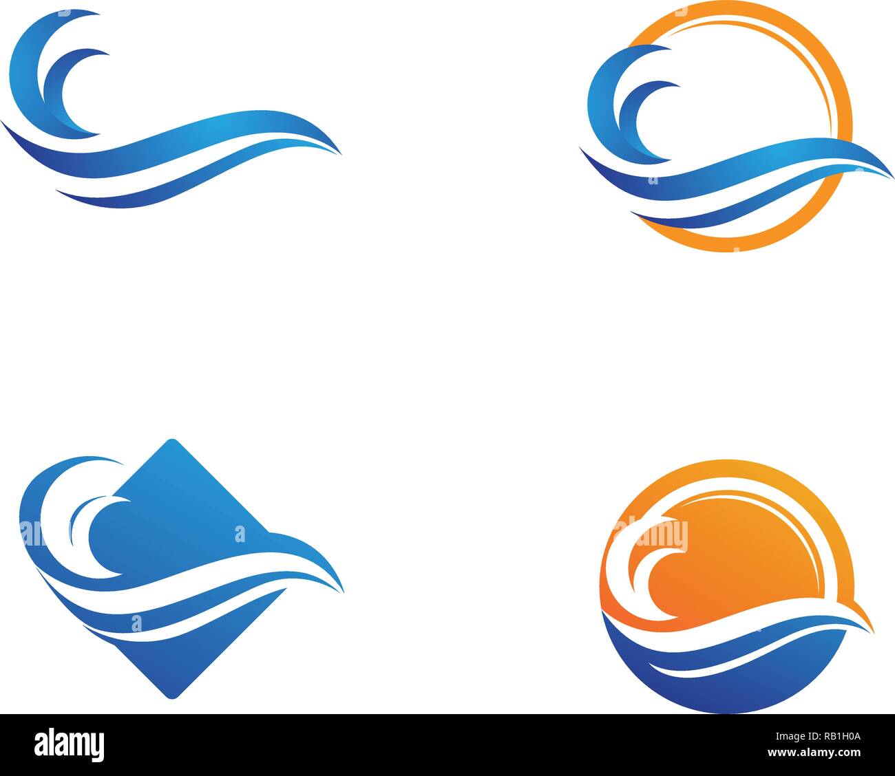Wellen Strand Logos und Symbole Vorlage Symbole app Stock-Vektorgrafik ...