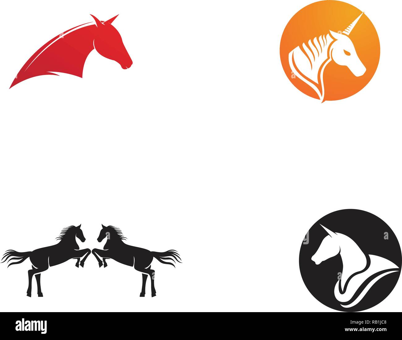 Pferd Logo Vorlage Vector Stock-Vektorgrafik - Alamy