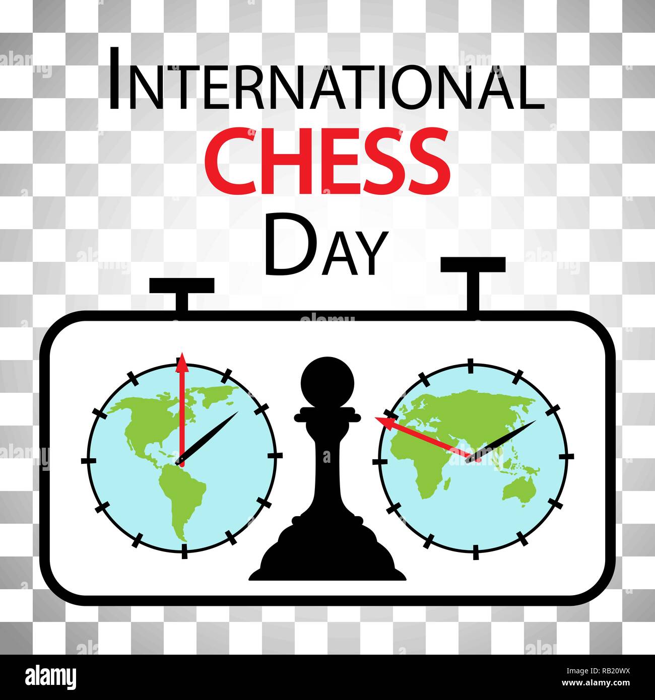 International Chess Tag congratulatory Karte ist eine schachuhr, der ...