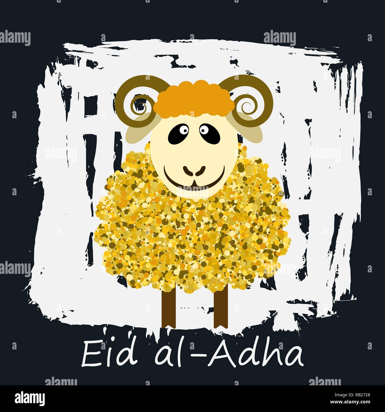 Muslimischen Feiertag Eid al-Adha, das Opfer ein Schaf. Grafik Design ...
