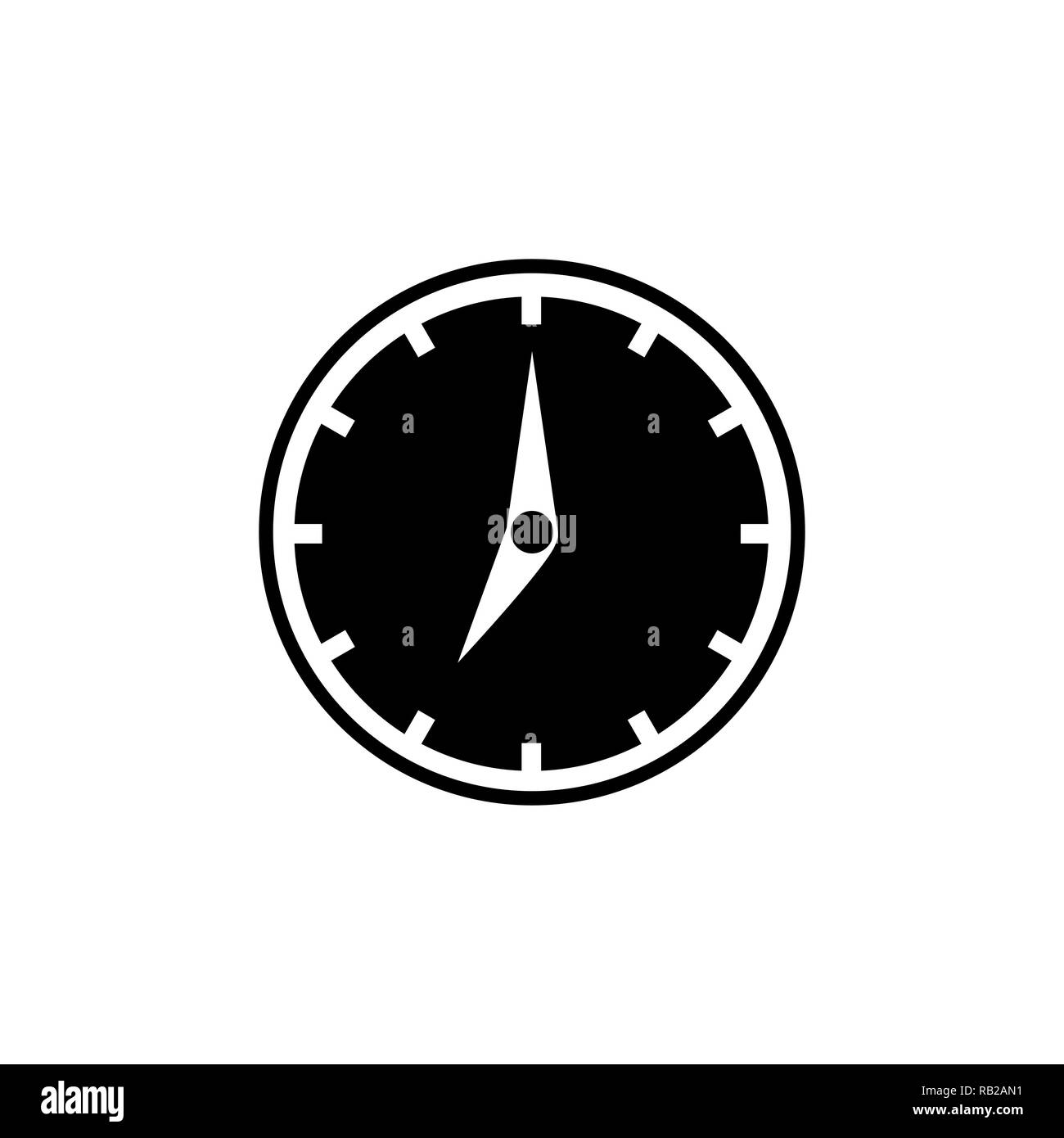 Clock time icon symbol flat -Fotos und -Bildmaterial in hoher Auflösung ...