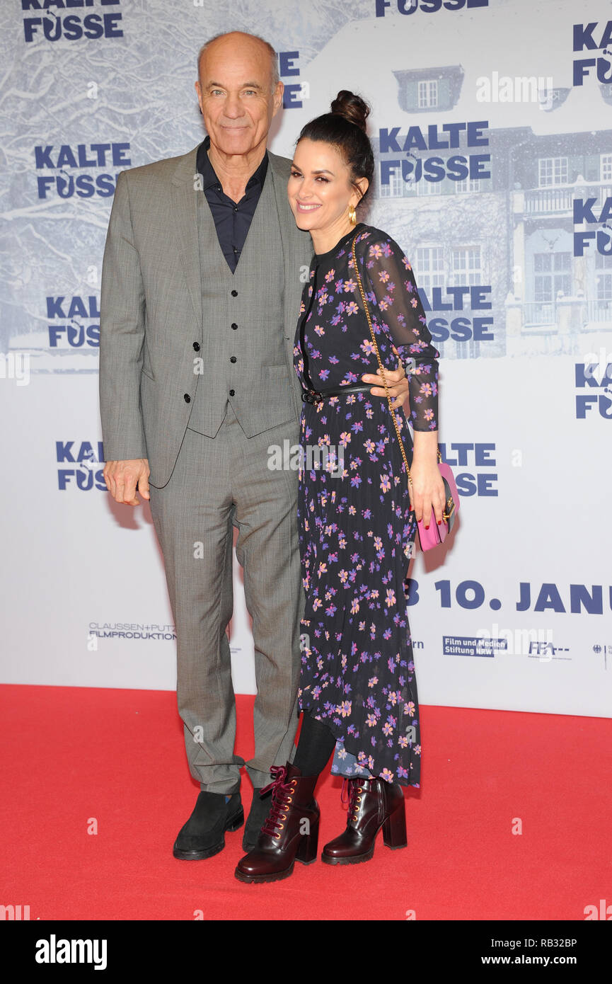 München, Deutschland. 6. Januar 2019. Der Schauspieler Heiner Lauterbach und seine Frau Viktoria ...