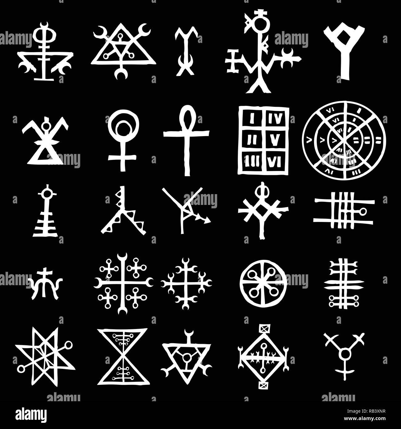 Satanische Symbole Satanisches Alphabet Icon Pack: Seven Deadly Sins