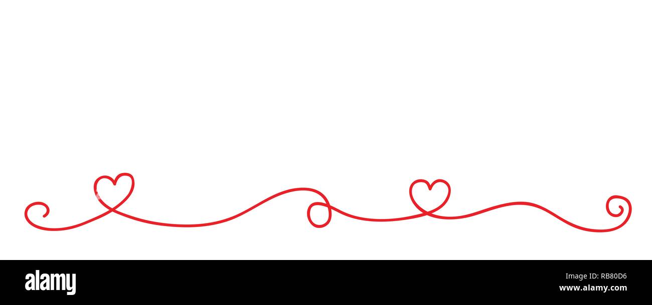 Rotes Herz ranke Rand auf weißem Hintergrund Vektor-illustration EPS 10 ...