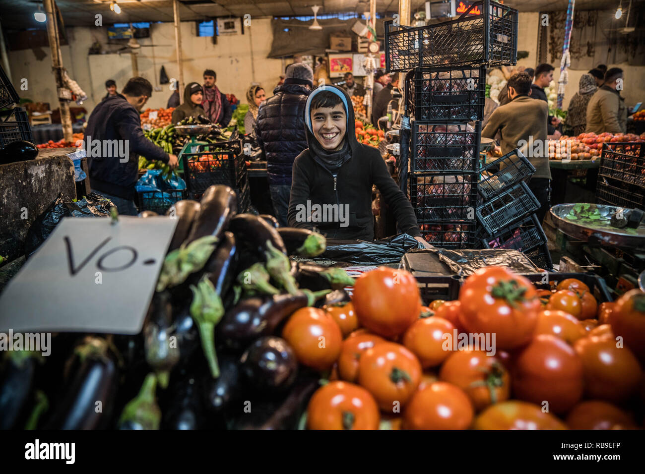 Zaxo, Duhok Governatorat, Irak. 31 Dez, 2018. Ein Kind gesehen, Verkauf ...