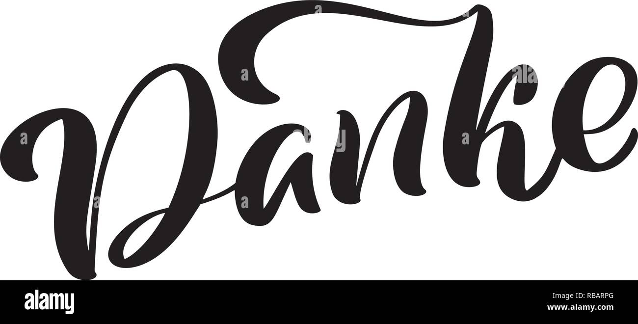 Vektor handgezeichneten Schriftzug Danke. Elegante, moderne handgeschriebene Kalligraphie mit ...