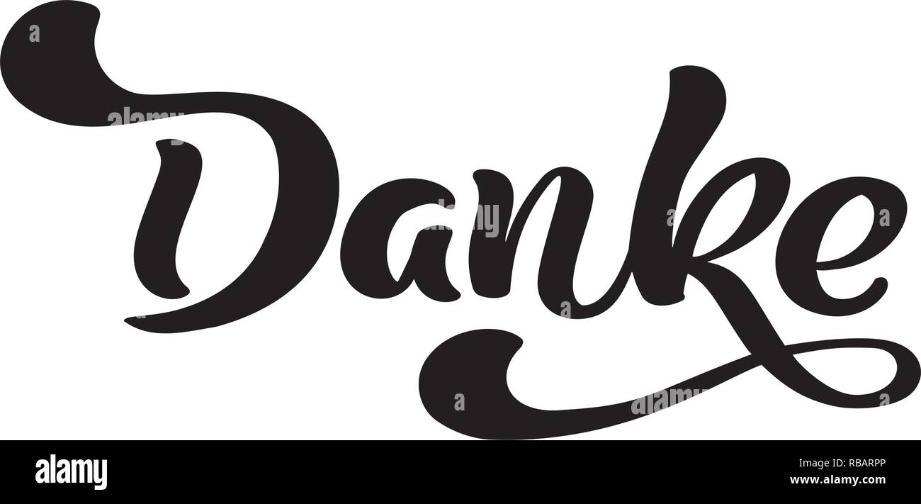 Vektor handgezeichneten Schriftzug Danke. Elegante, moderne handgeschriebene Kalligraphie mit ...