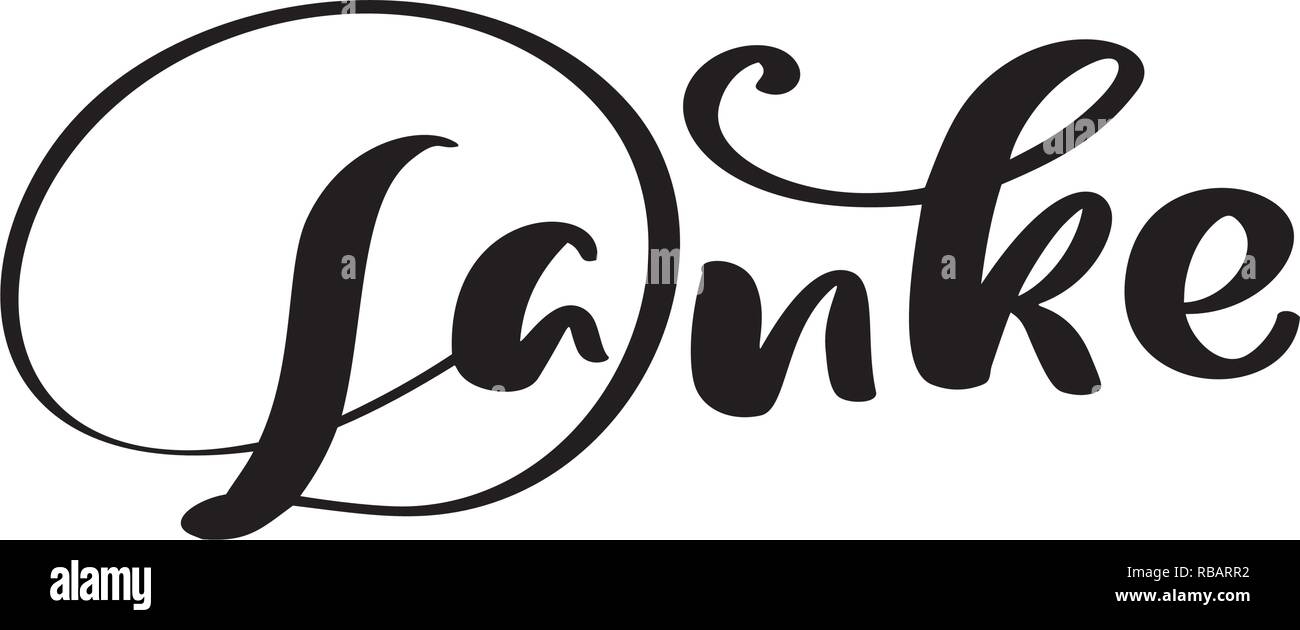 Vektor handgezeichneten Schriftzug Danke. Elegante, moderne handgeschriebene Kalligraphie mit ...