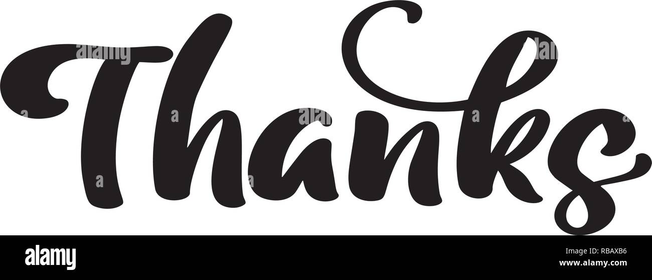 Vektor Hand gezeichnet Kalligraphie Schrift text Danke. Elegante, moderne handgeschriebene mit ...