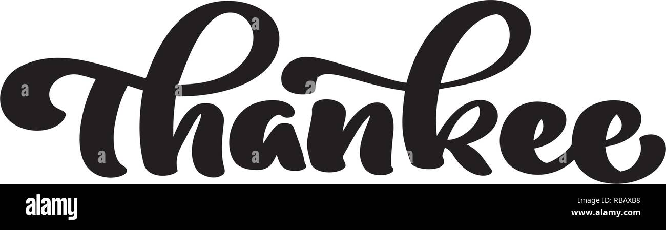 Vektor Hand gezeichnet Kalligraphie Schrift text Danke. Elegante, moderne handgeschriebene mit ...