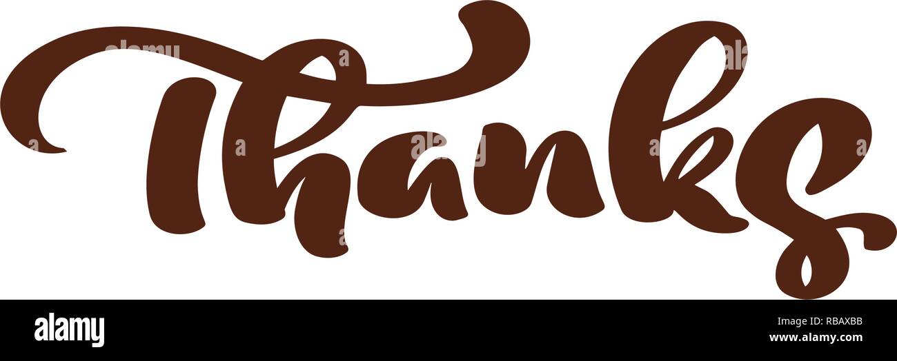 Vektor Hand gezeichnet Kalligraphie Schrift text Danke. Elegante, moderne handgeschriebene mit ...