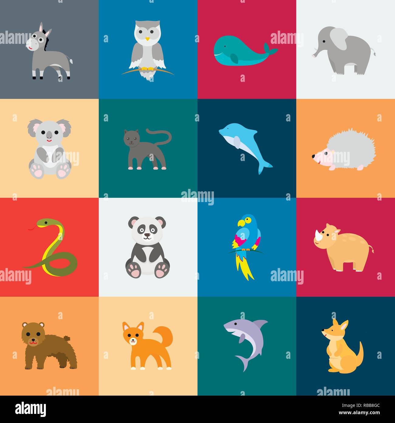 Tier, Bär, tier, vogel, Rasse, Cartoon, Sammlung, Cougar, Design ...