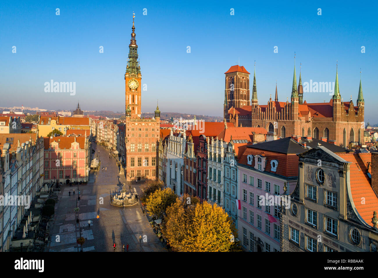 Polen. Der Danziger Altstadt Skyline der Stadt mit mittelalterlichen gotischen Saint Mary ...