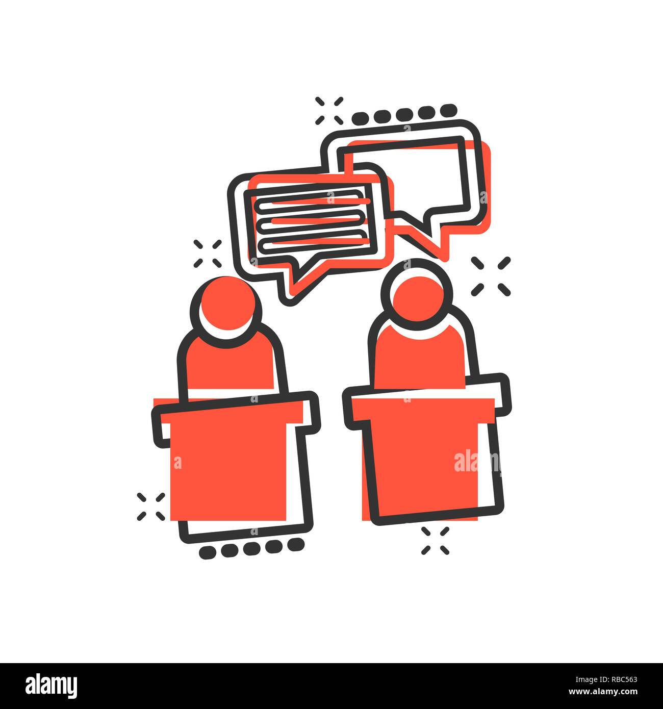 Politik Debatte Symbol im Comic-stil. Presidential Debatten vektor ...