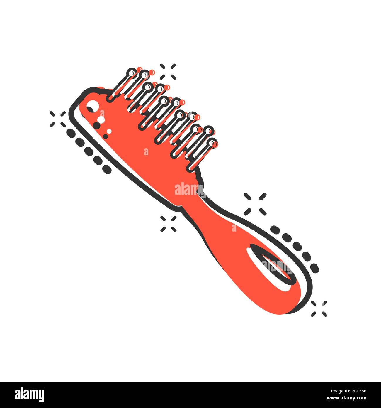 Haar Bürste Symbol im Comic-stil. Kamm Zubehör vektor Cartoon ...