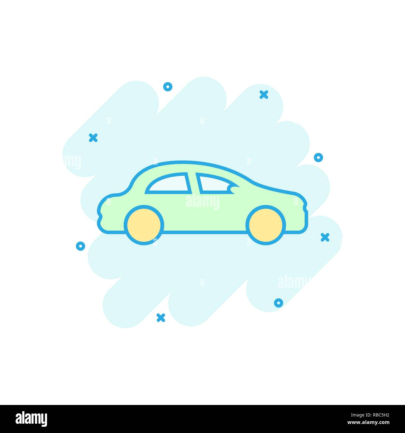 Auto-Symbol im Comic-stil. Pkw vektor Cartoon Illustration Piktogramm ...