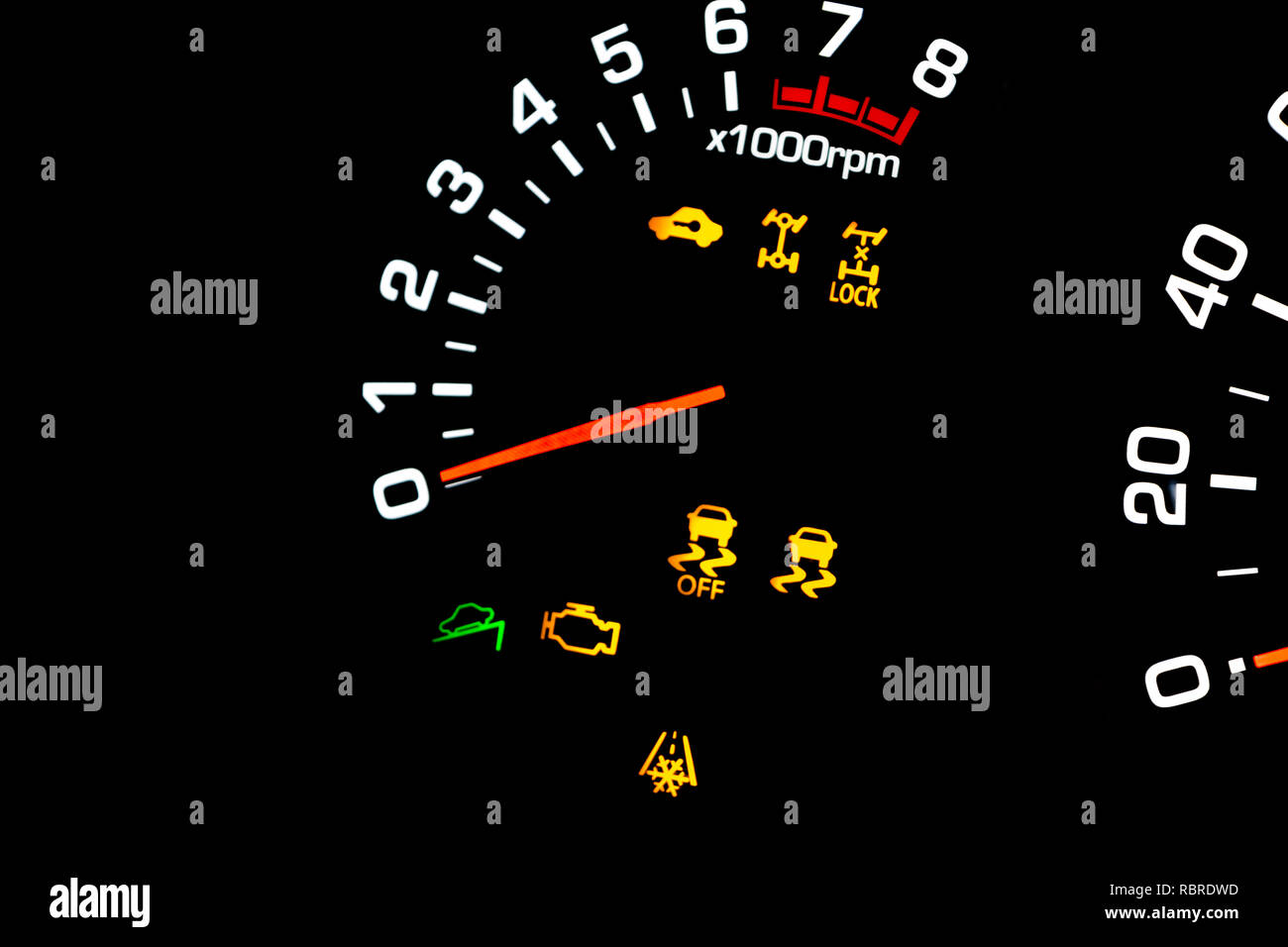 Fahrzeug Instrumententafel, Armaturenbrett closeup mit sichtbaren ...