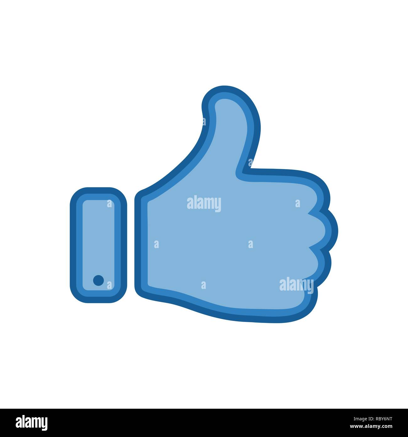 "Daumen hoch"-Symbol im flachen Design. Vector Illustration. Blau OK ...