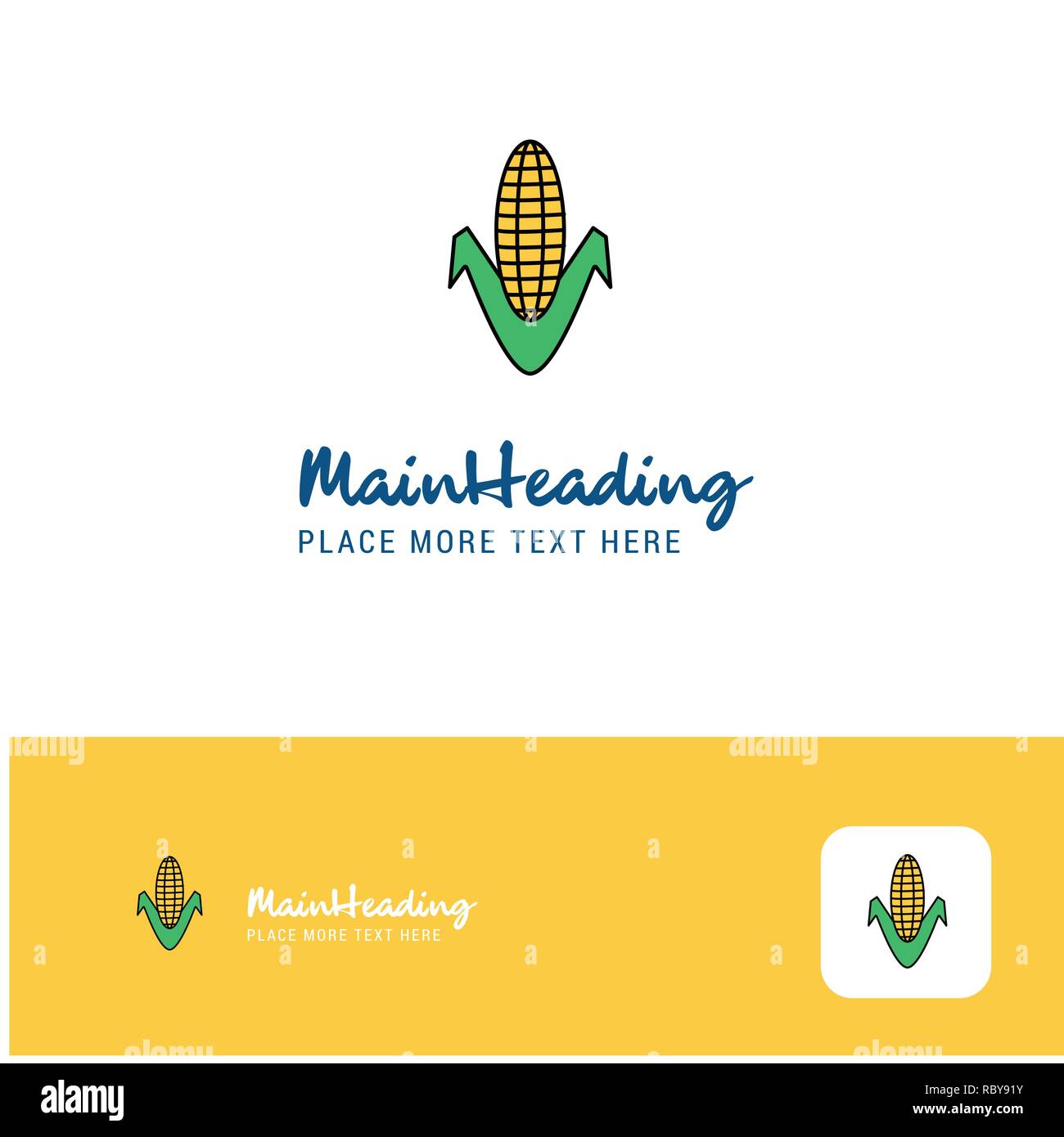 Kreative Mais Logo Design. Flache farbige Logo Ort für Tagline. Vector ...
