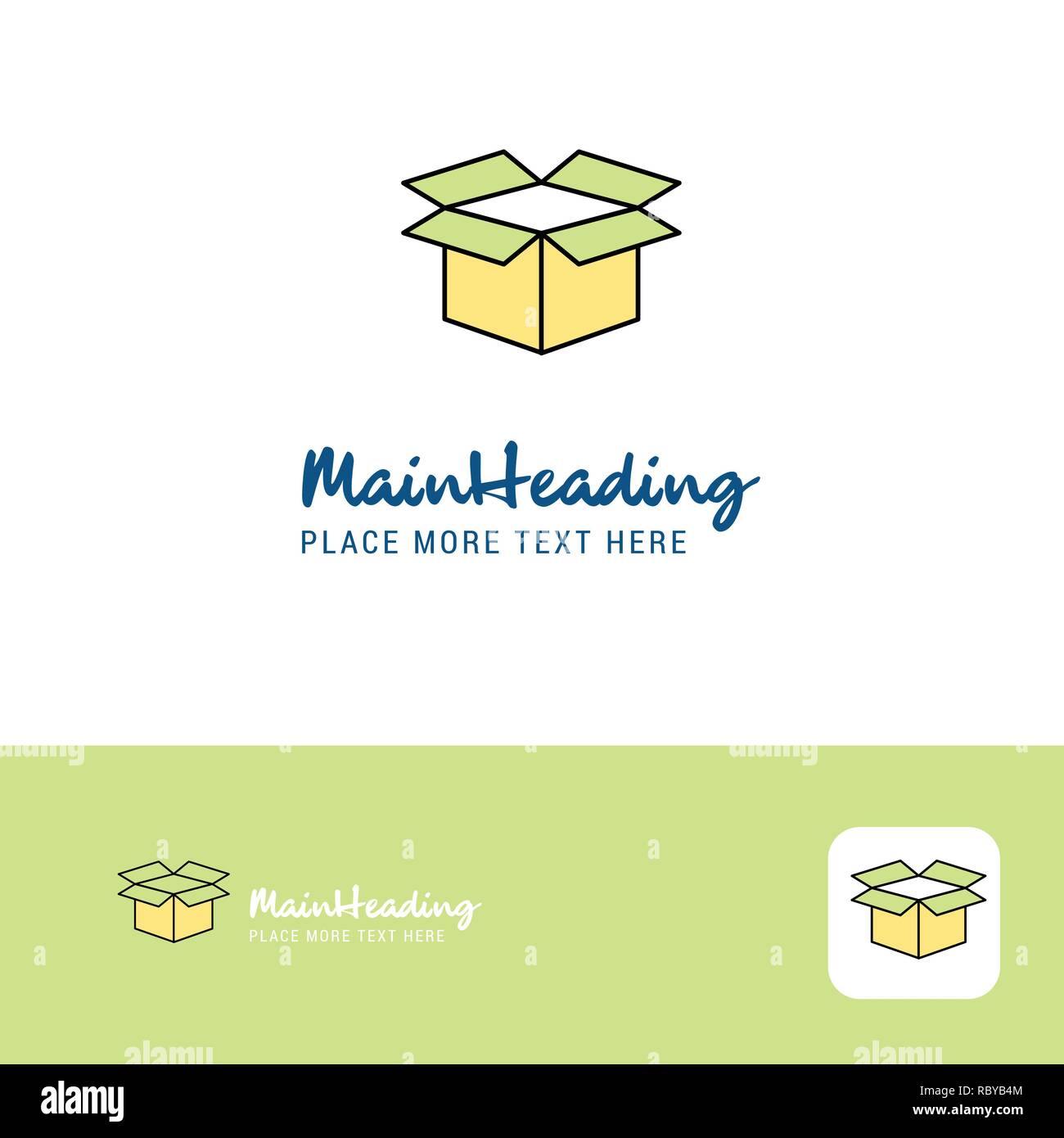 Kreative Karton Logo Design. Flache farbige Logo Ort für Tagline ...