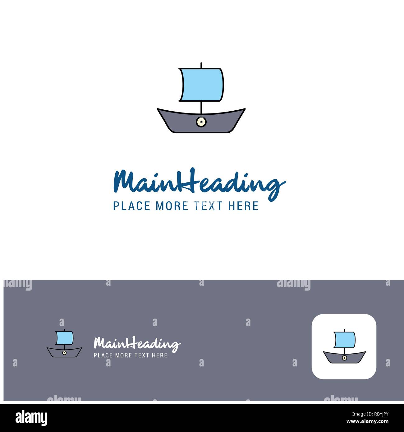 Kreative Boot Logo Design. Flache farbige Logo Ort für Tagline. Vector ...