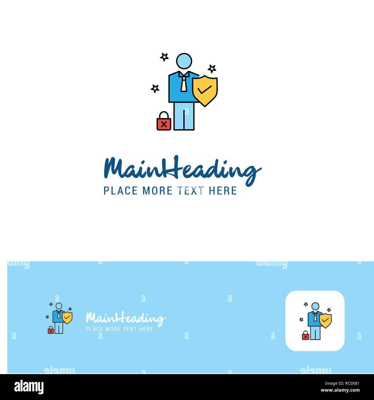 Kreative Mitarbeiter Logo Design. Flache farbige Logo Ort für Tagline ...