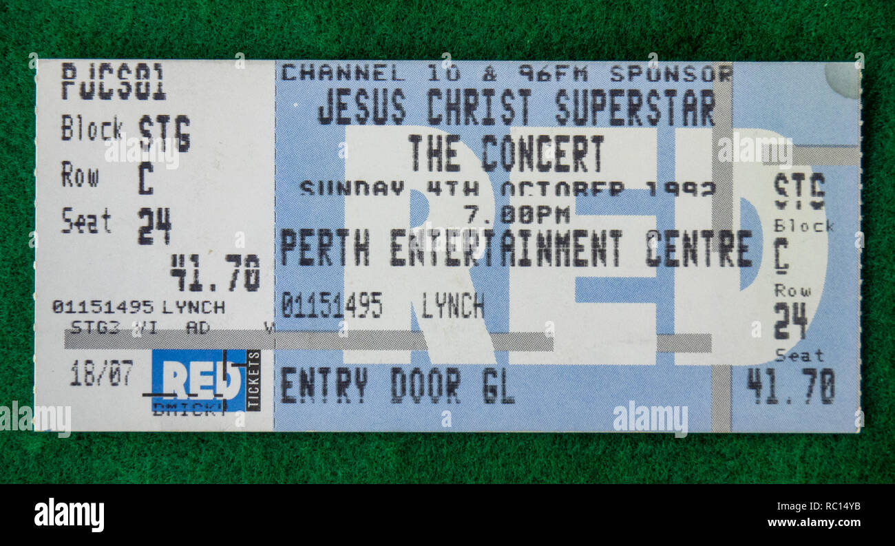 Ticket für Jesus Christ Superstar Konzert in Perth Entertainment Center ...