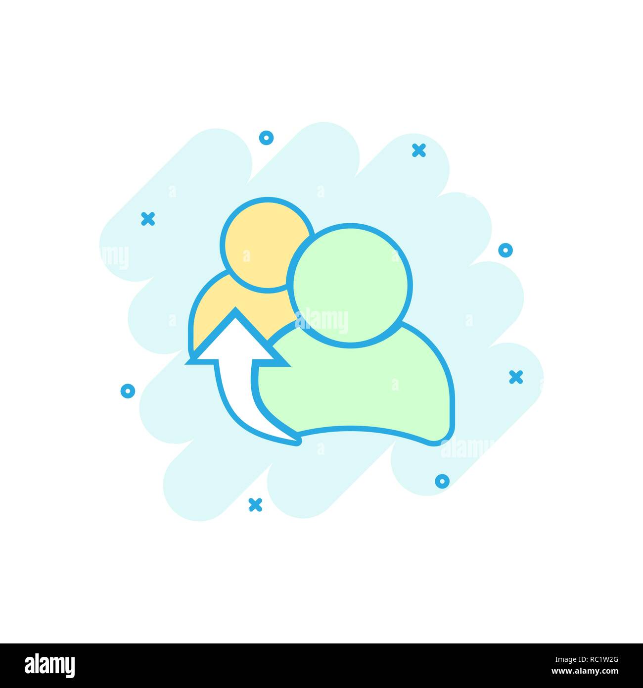 Menschen Empfehlung Symbol im Comic-stil. Business Communication vektor ...