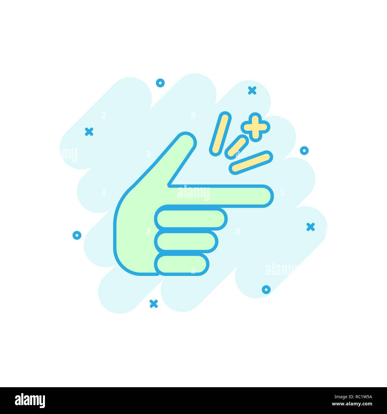 Finger Snap Symbol im Comic-stil. Finger Ausdruck Vektor Cartoon ...