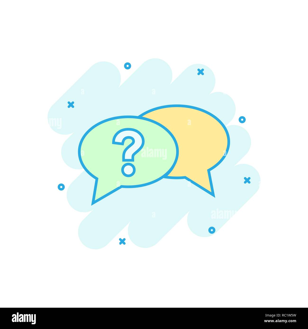 Fragezeichen im Comic-stil. Diskussion Sprechblase vektor Cartoon ...