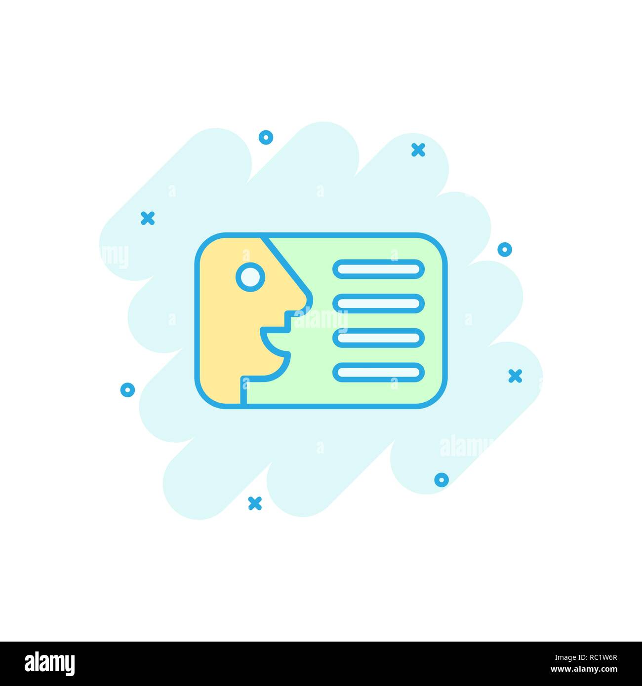 Id-Symbol im Comic-stil. Identität Abzeichen vektor Cartoon ...