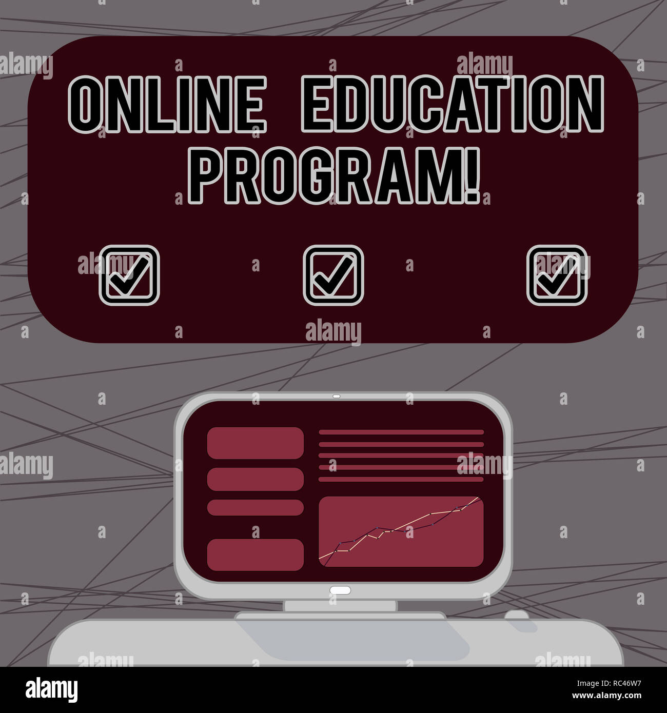 Wort schreiben Text Online Education Program. Business Konzept für Fernunterricht, der auf dem ...