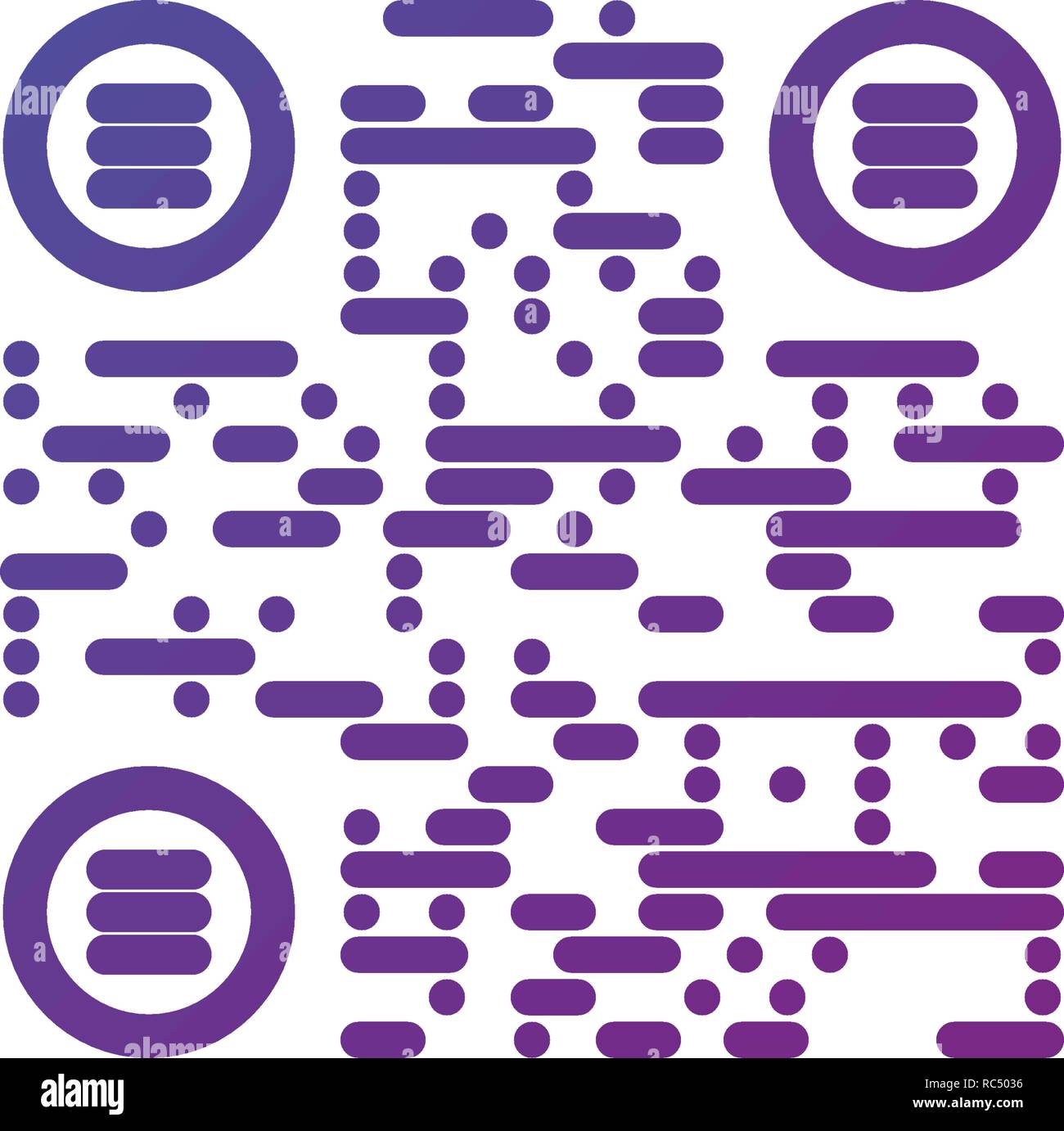 Kreative QR-Code Zeichen runden Symbol. Scan Code Symbol. Kreis Ecken ...