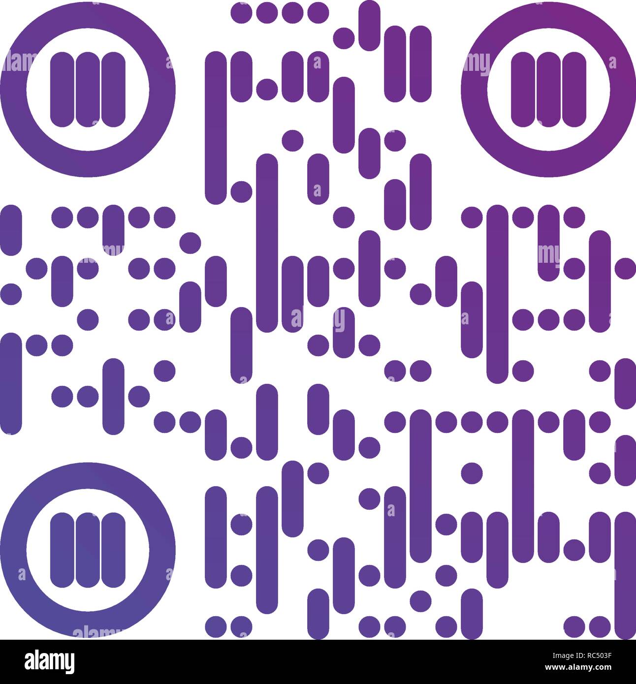 Kreative QR-Code Zeichen runden Symbol. Scan Code Symbol. Kreis Ecken ...