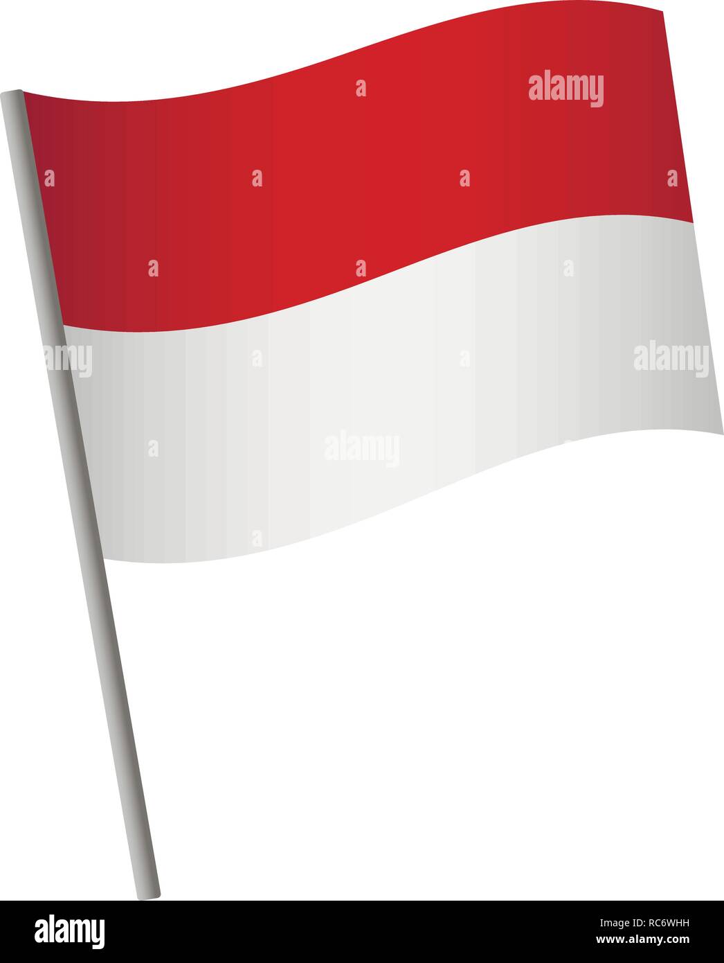 Monaco Flagge Symbol. Nationalflagge von Monaco auf der Pole Vector ...