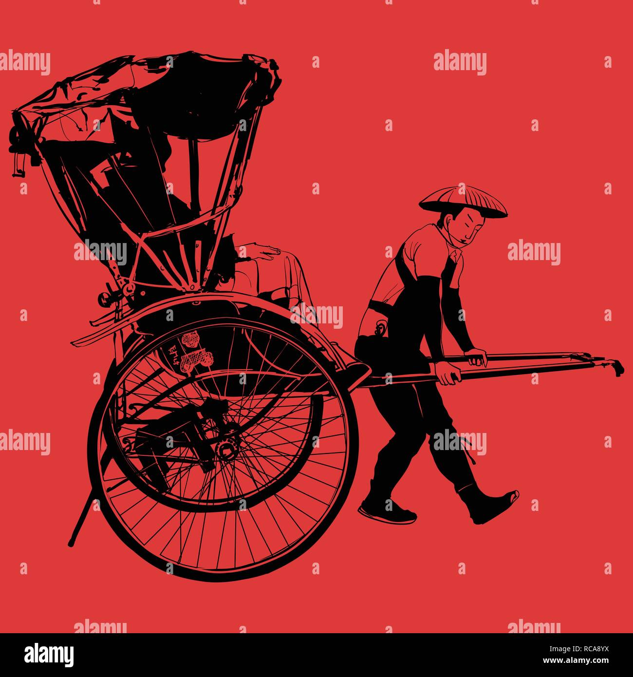 Geschichte rikscha Stock-Vektorgrafiken kaufen - Alamy