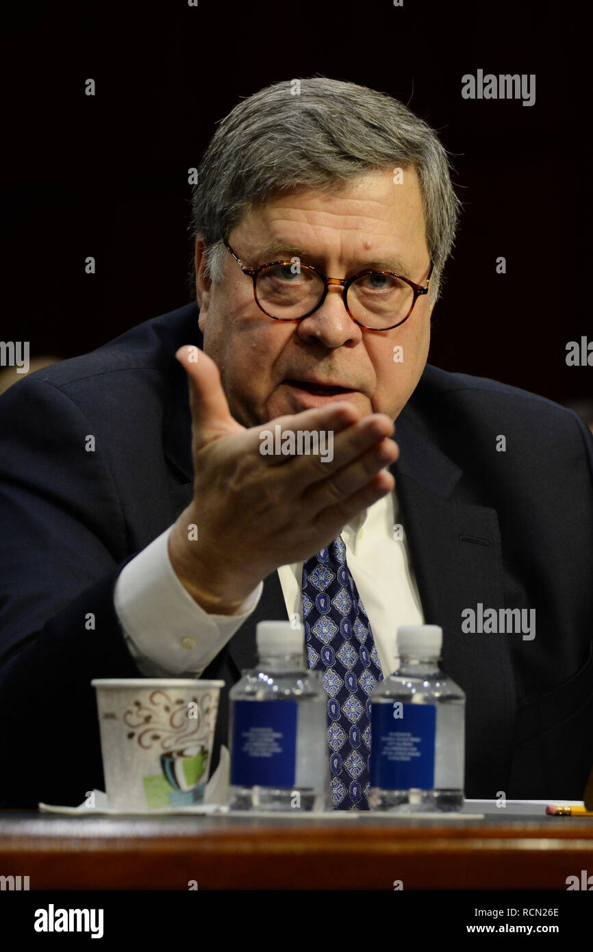 Washington, DC, USA. 15 Jan, 2019. Us Attorney General nominee William ...