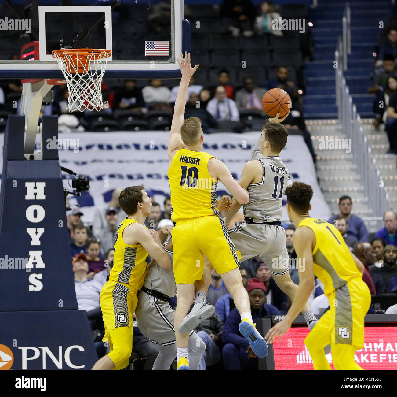 Januar 15, 2019: Georgetown Hoyas Guard (11) Greg Malinowski zum Band ...