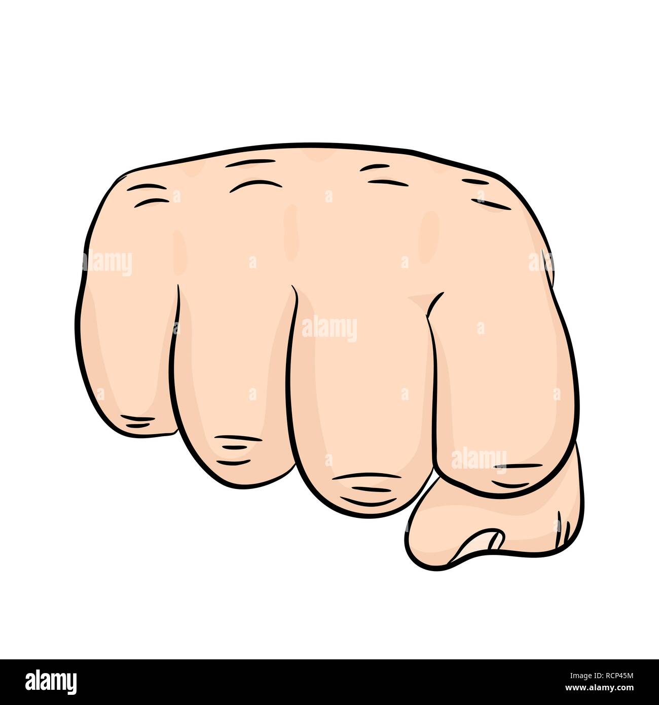 Ein pop art cartoon Faust im flachen Design. Vector Illustration. Pop ...