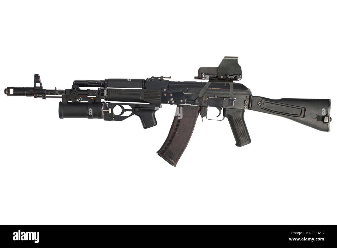 Moderne Kalaschnikow AK 74 M Sturmgewehr mit holographische Waffe sehen ...