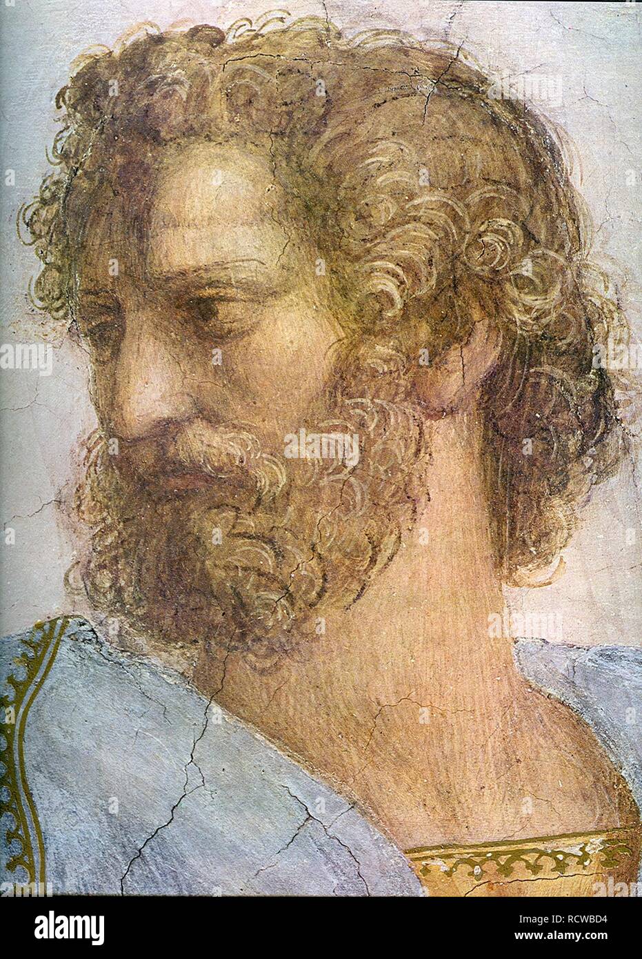 Aristoteles. Stanza della Segnatura. Die Schule von Athen (Detail ... Aristoteles. Stanza della Segnatura. Die Schule von Athen (Detail ...