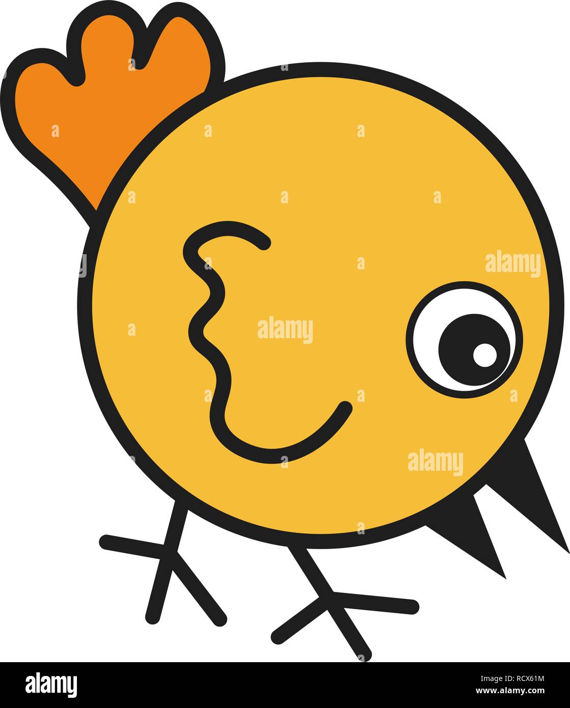 Huhn im Comic-stil. Auf weißem Hintergrund, Vector Illustration Stock ...