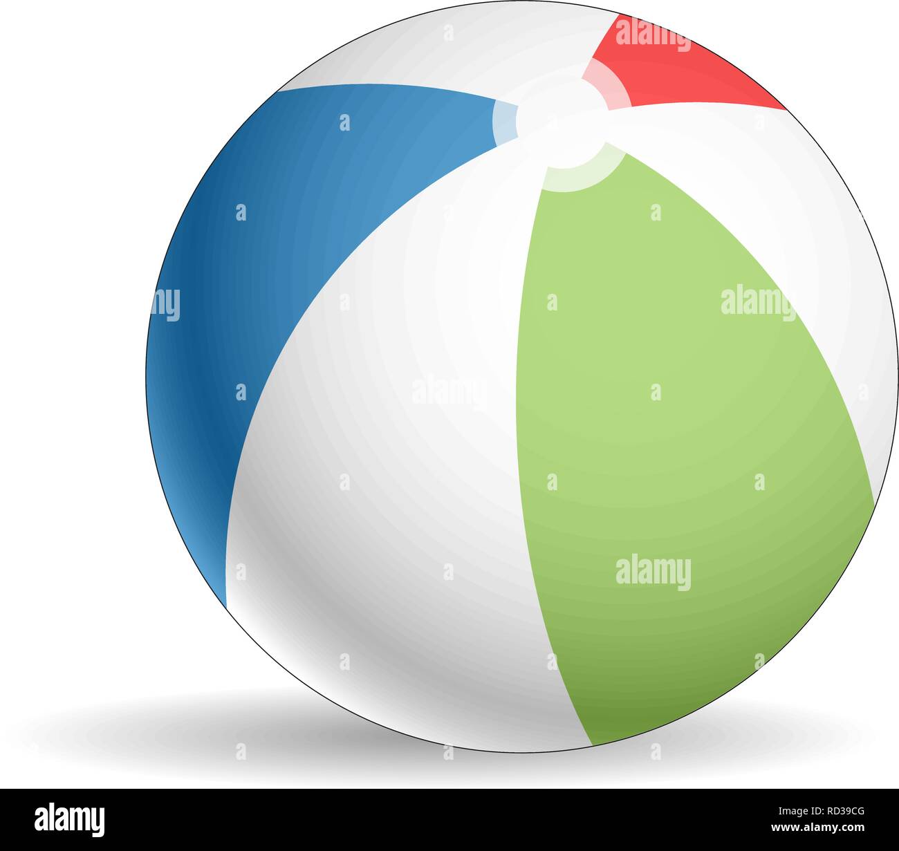 Bunte beach ball. Beach ball - moderne realistische Objekt. Grüne, rote ...