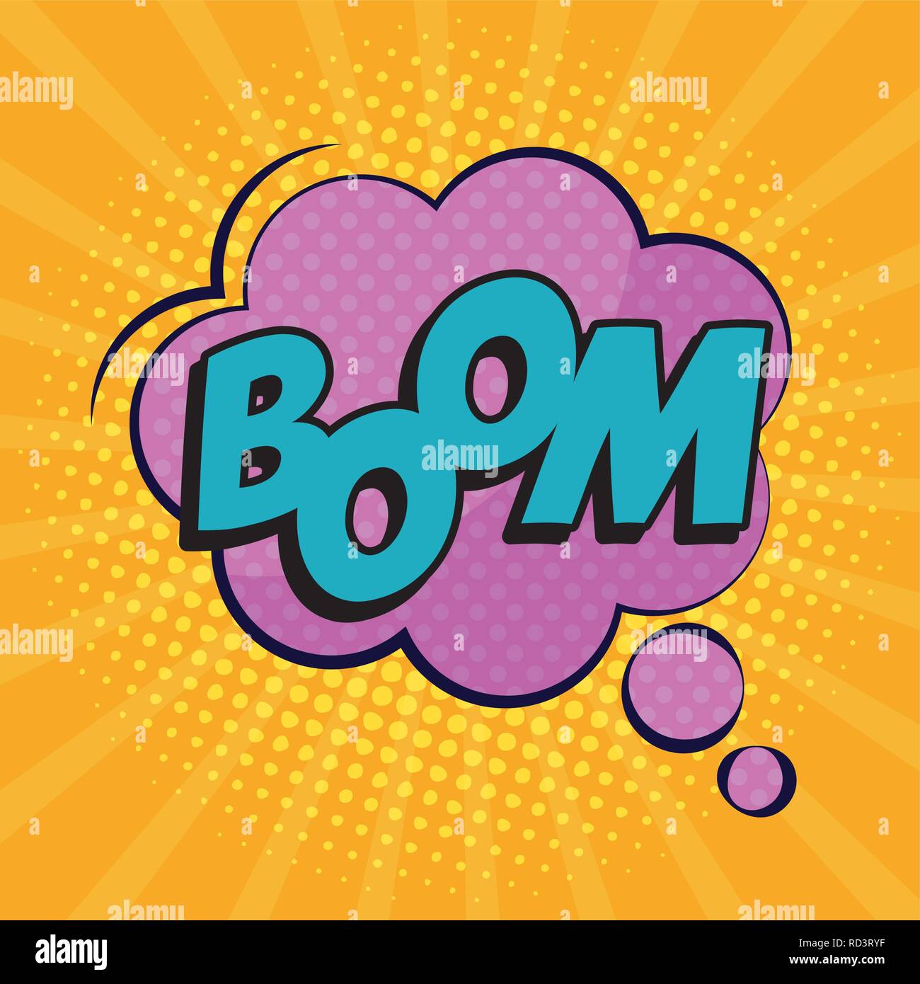 Sprechblase mit Ausleger Wort comic pop art Vector Illustration Design ...