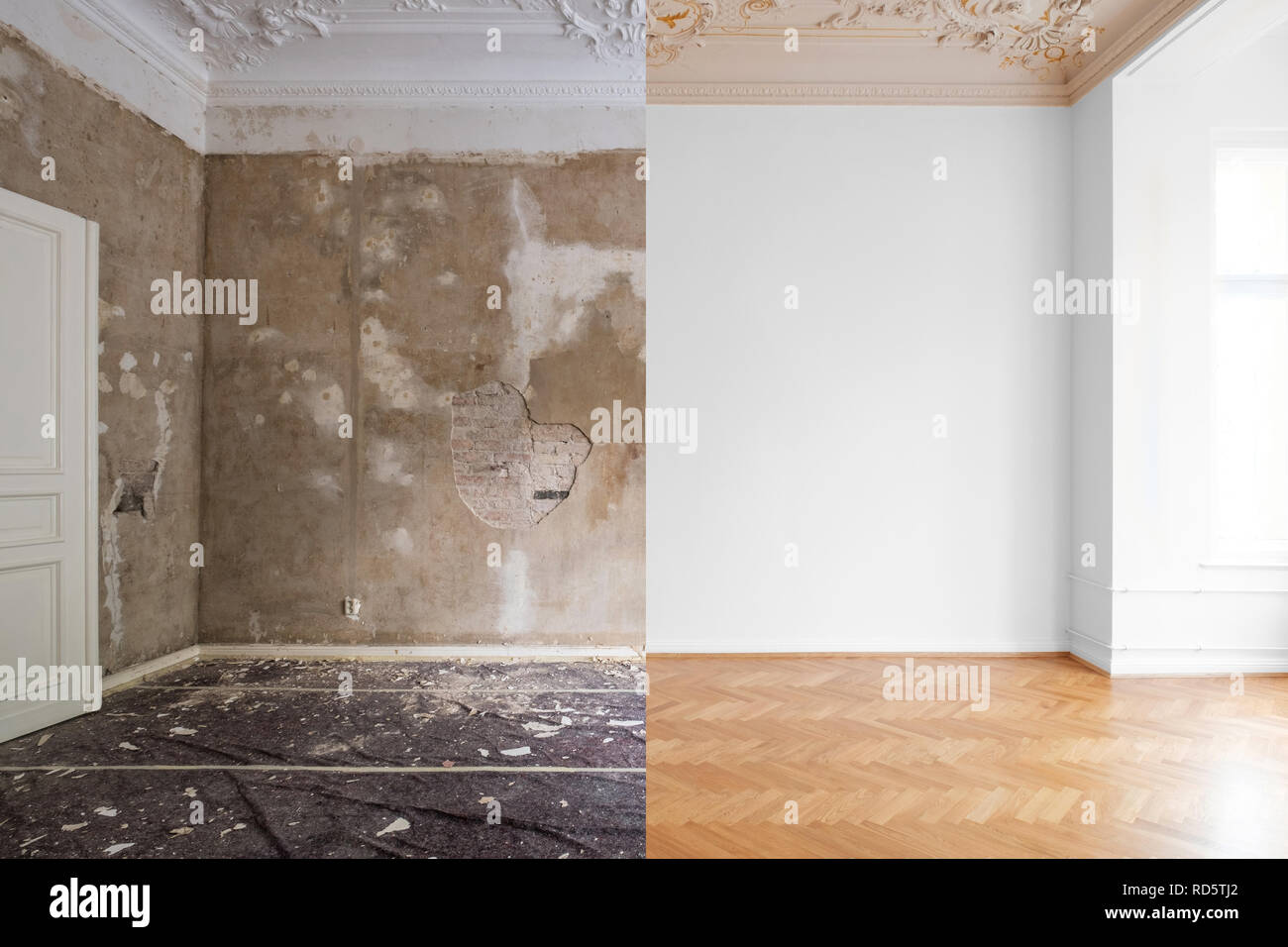 Vor und nach der restaurierung -Fotos und -Bildmaterial in hoher ...