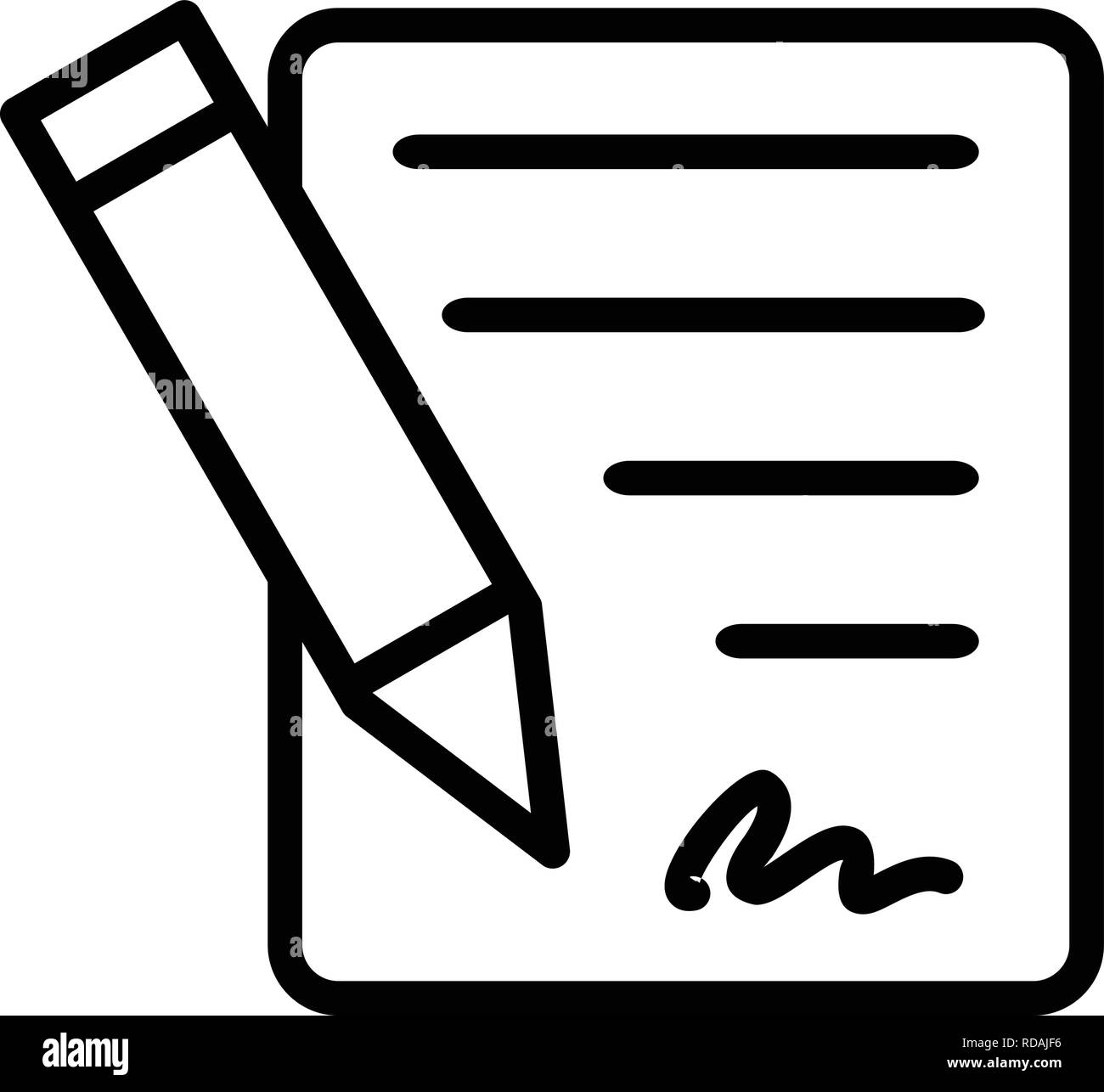 Vertrag Vektor Icon Zeichen Symbol Vektor Illustration für den privaten ...