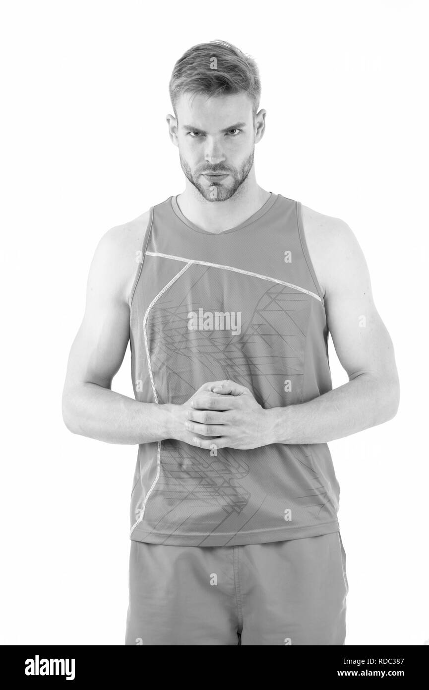 Sport ist die Art und Weise seines Lebens. Mann sportliches Outfit ...